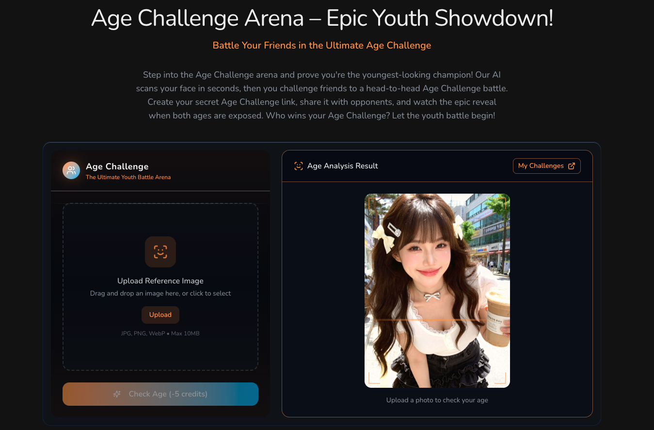 Age Challenge Arena - Tools AI Online | Tools AI Online
