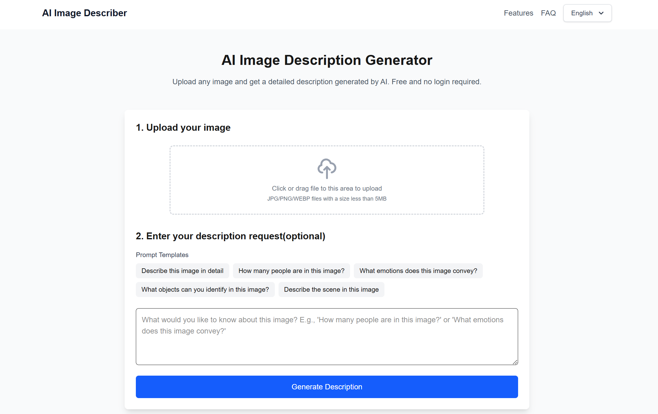 AI Image Describer - Tools AI Online | Tools AI Online