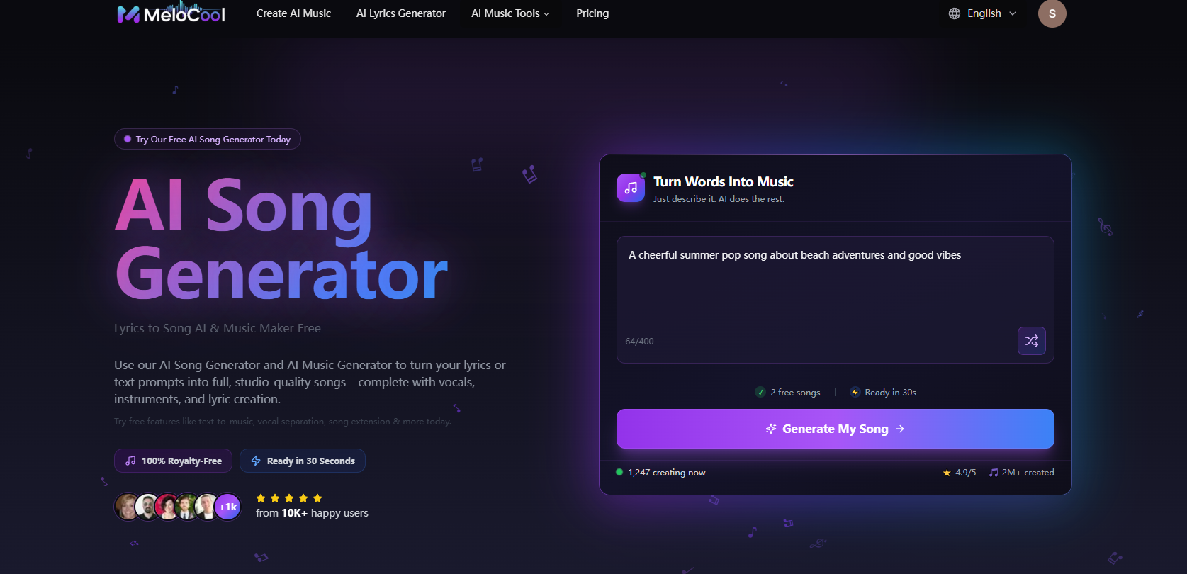 AI Song Generator - Tools AI Online | Tools AI Online