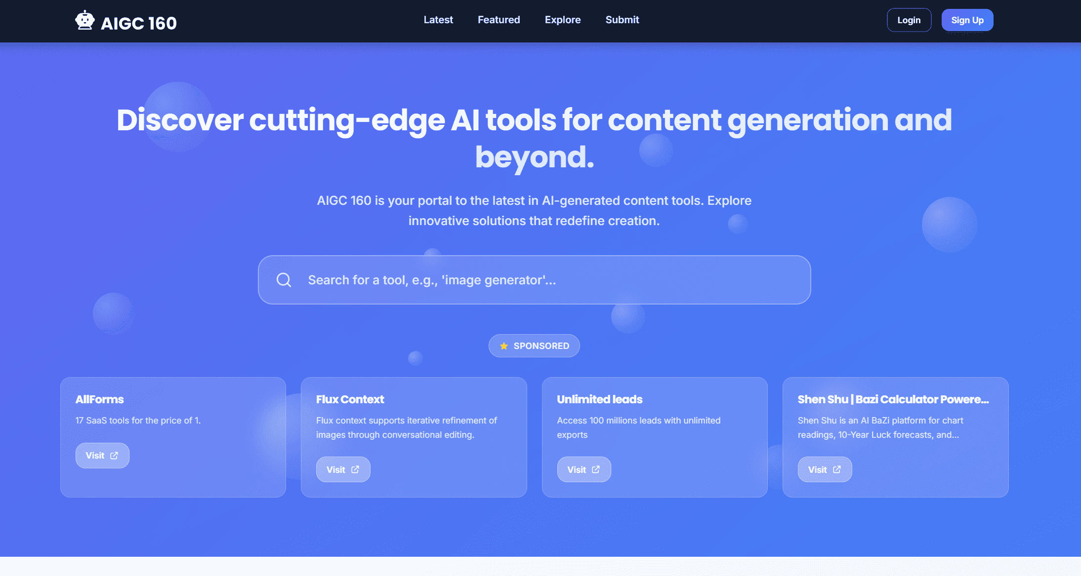 AIGC 160 - Tools AI Online | Tools AI Online