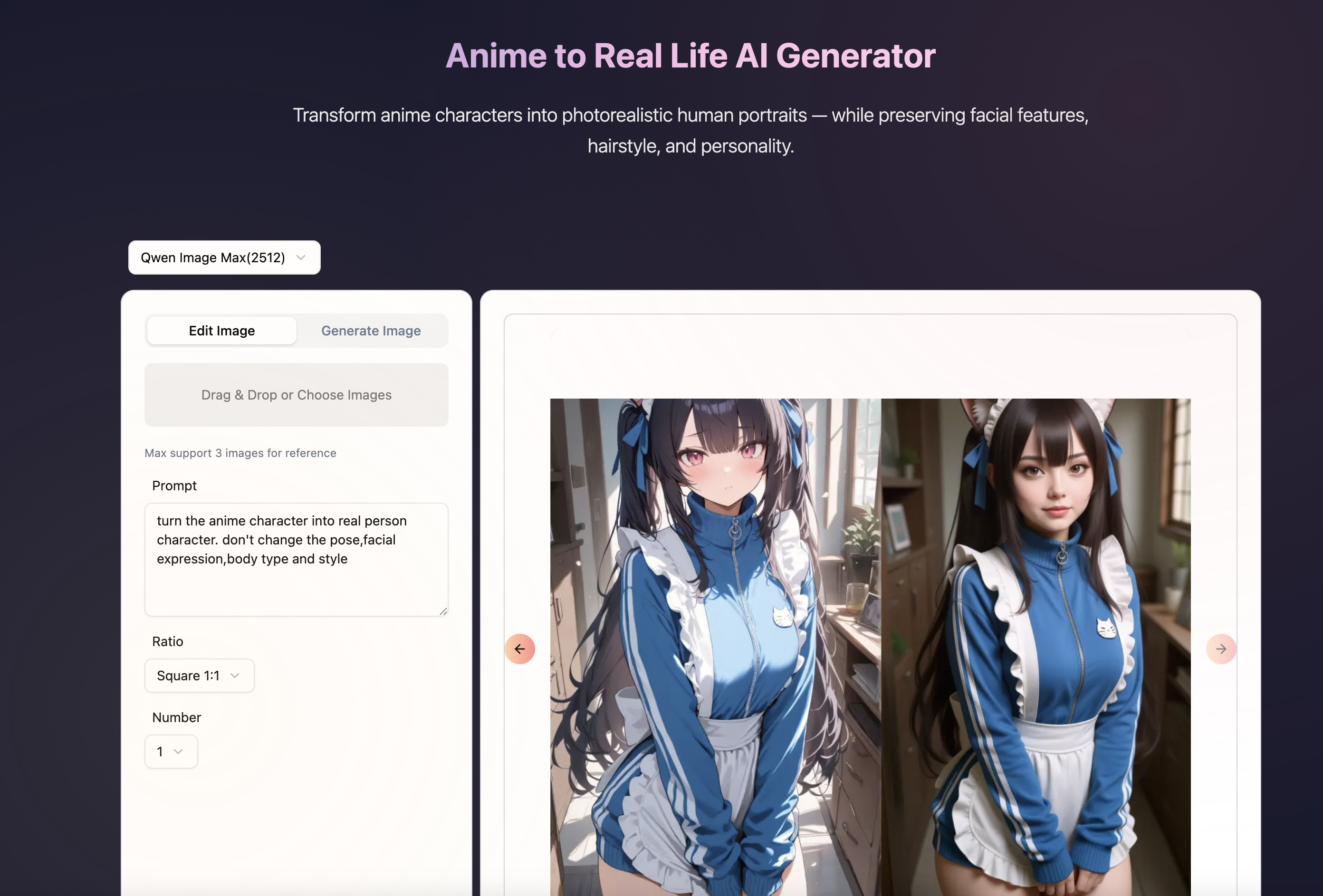 Anime to Real Life - Tools AI Online | Tools AI Online