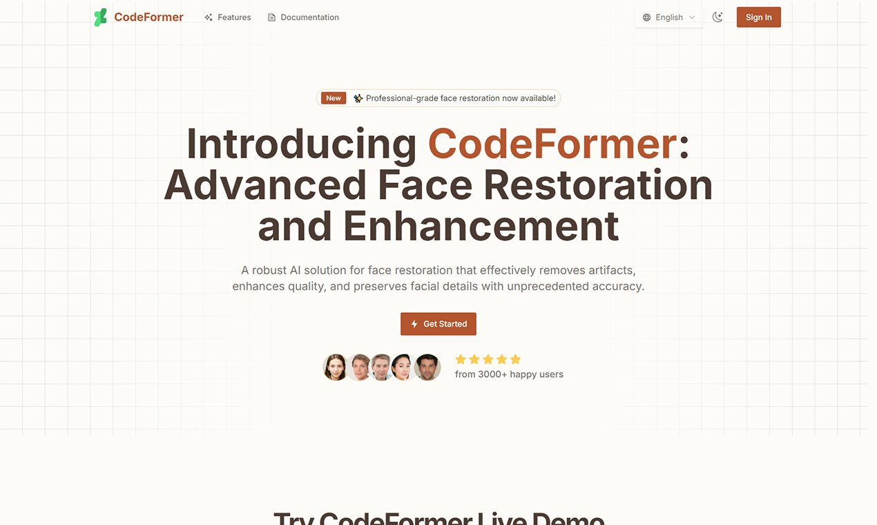 CodeFormer - Tools AI Online | Tools AI Online