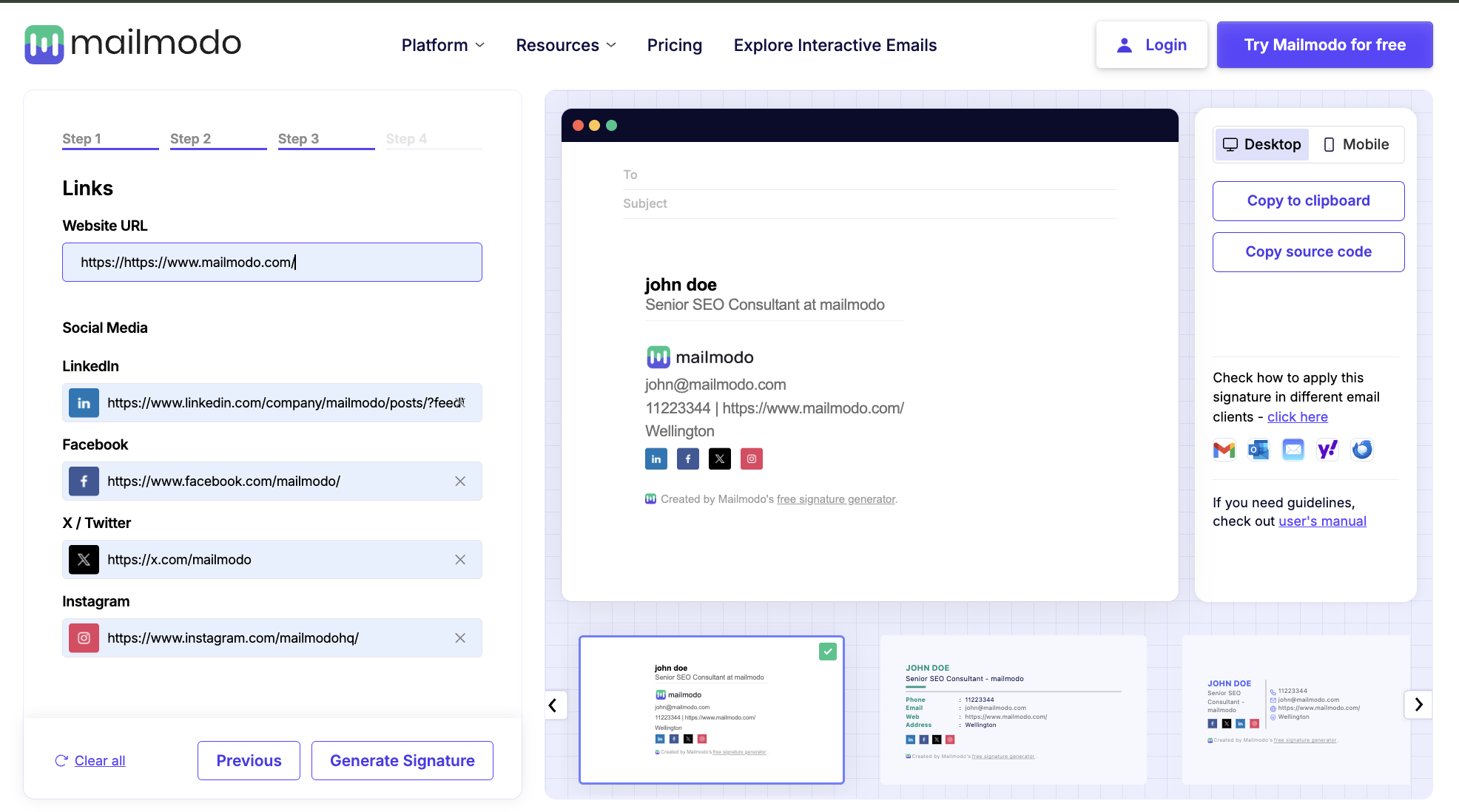 Email Signature Generator - Tools AI Online | Tools AI Online