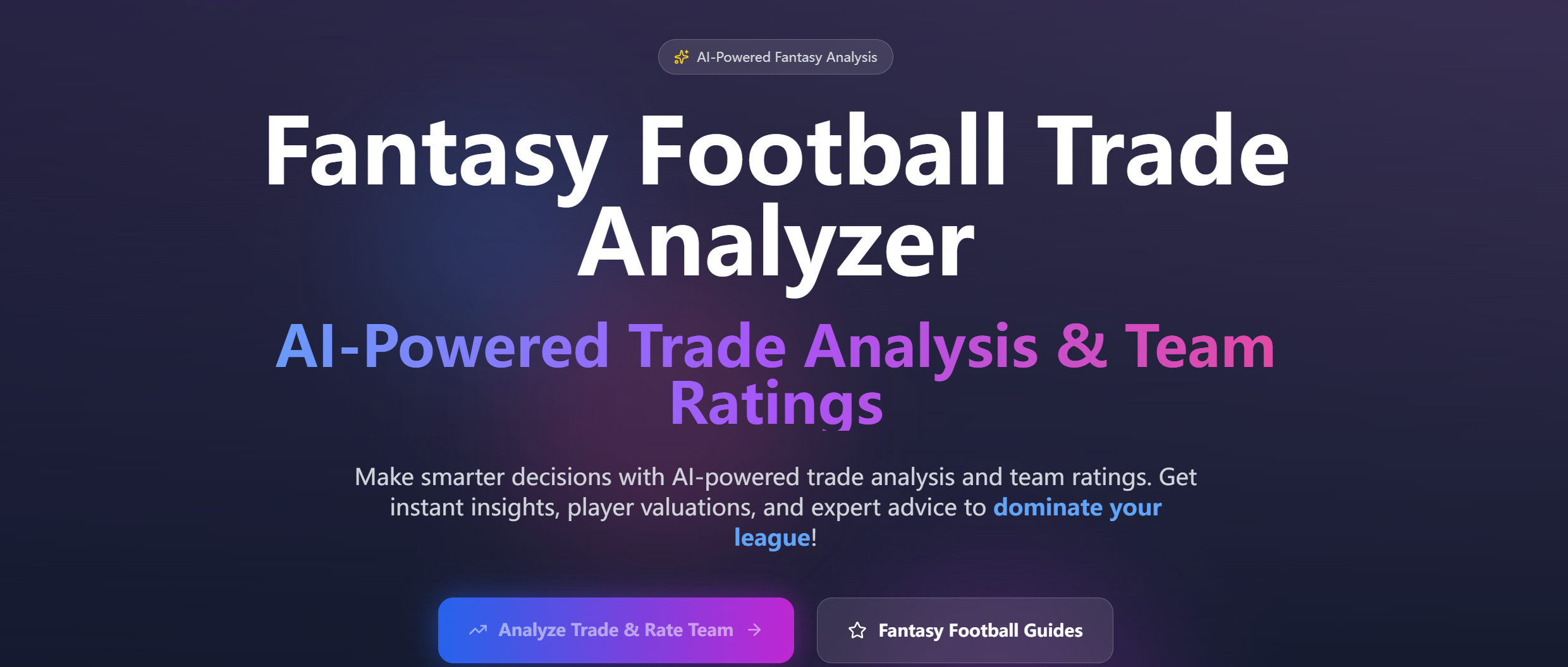 fantasy football trade analyzer - Tools AI Online | Tools AI Online