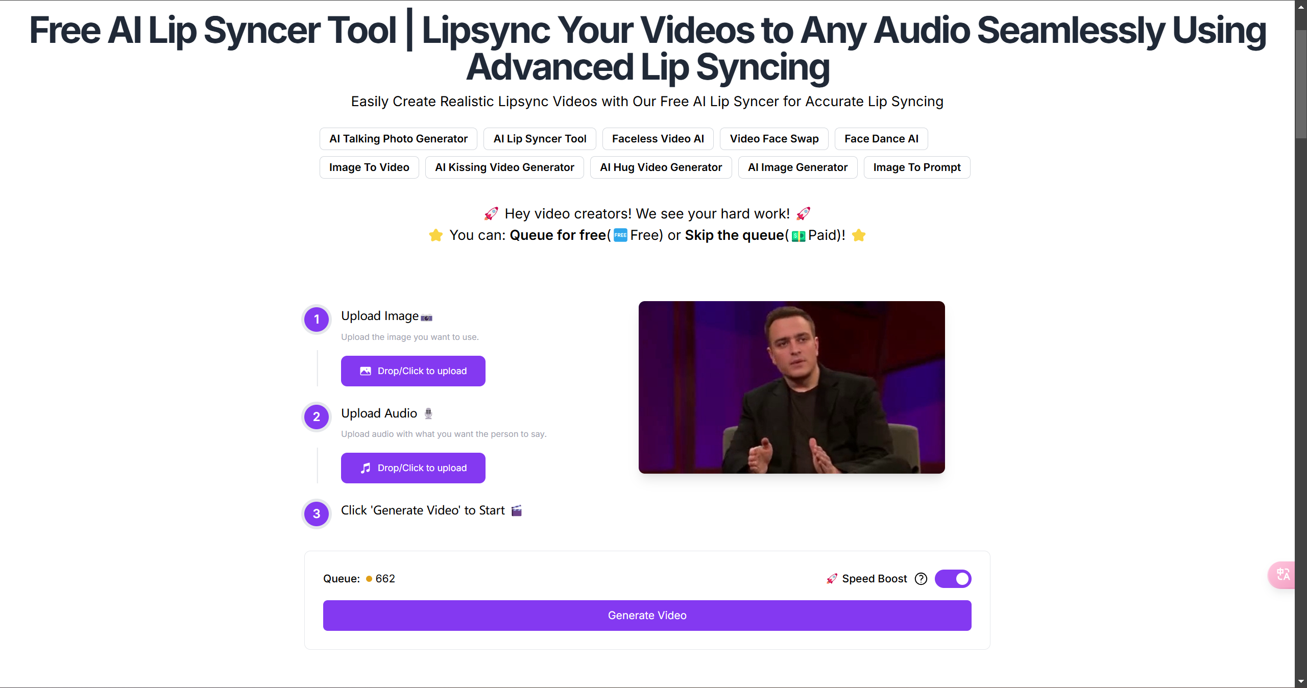 Free AI Lip Syncer Tool - Tools AI Online | Tools AI Online