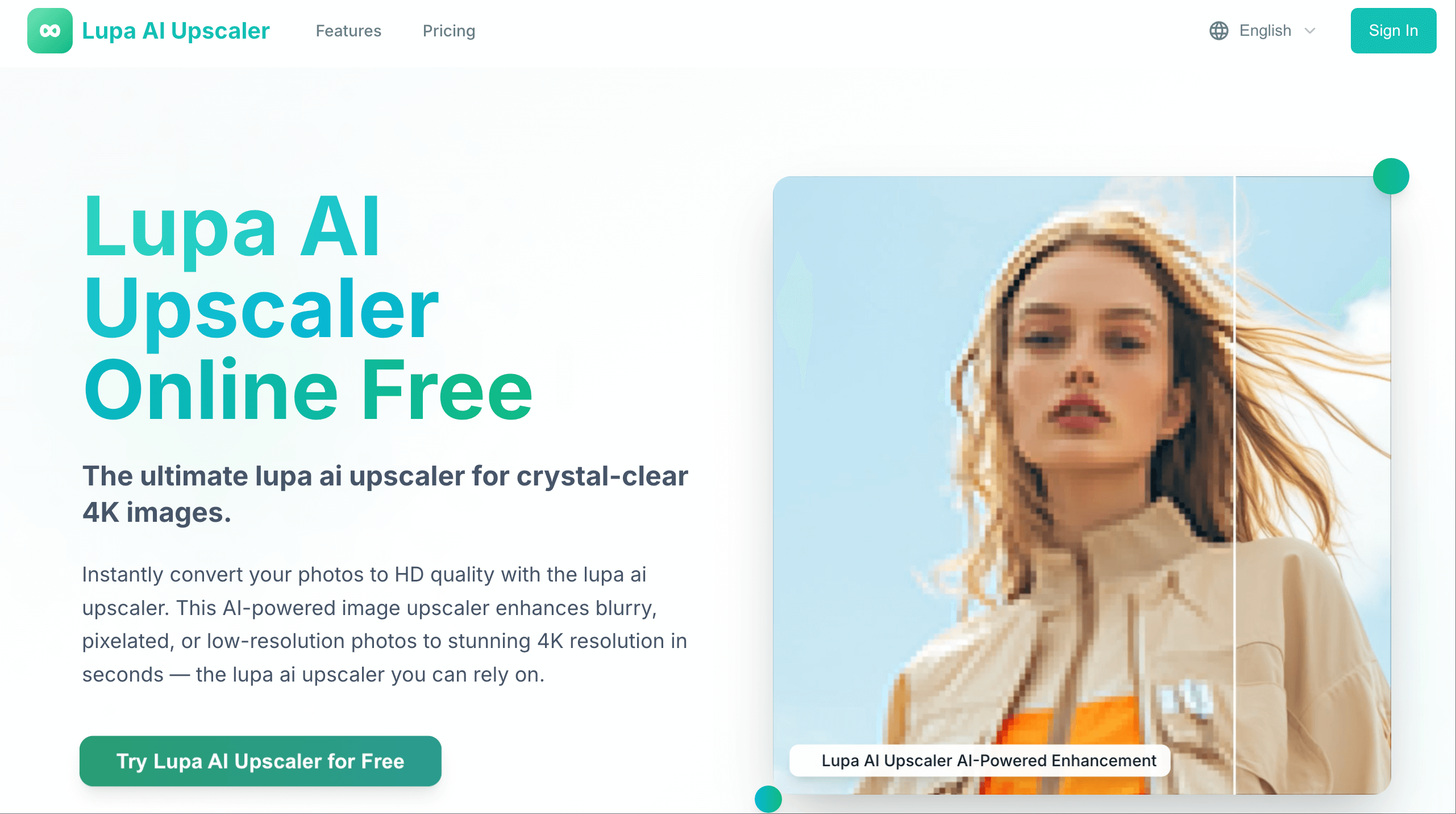 lupa ai upscaler - Tools AI Online | Tools AI Online