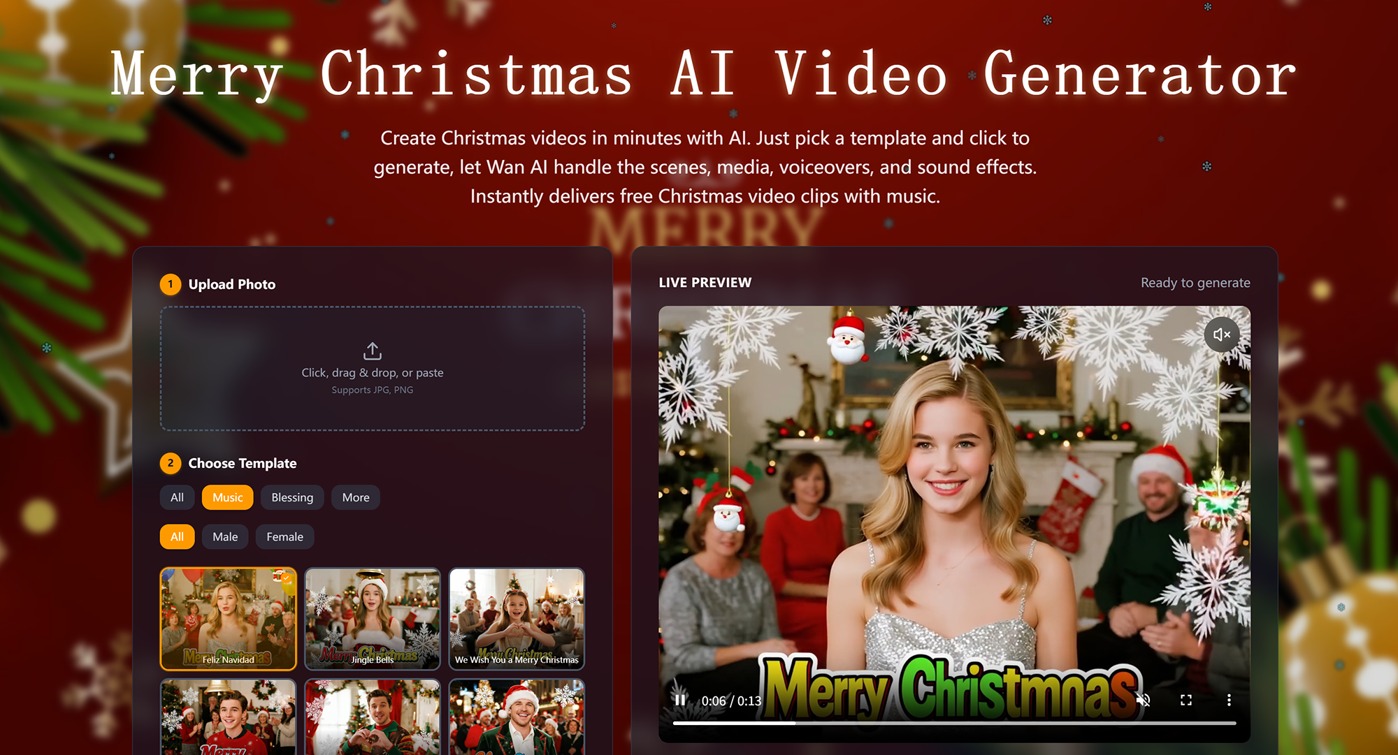 Merry Christmas ai video generator - Tools AI Online | Tools AI Online