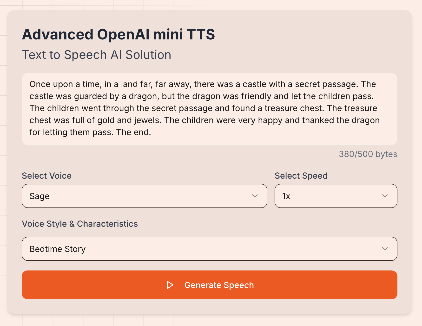 Mini TTS - Tools AI Online | Tools AI Online