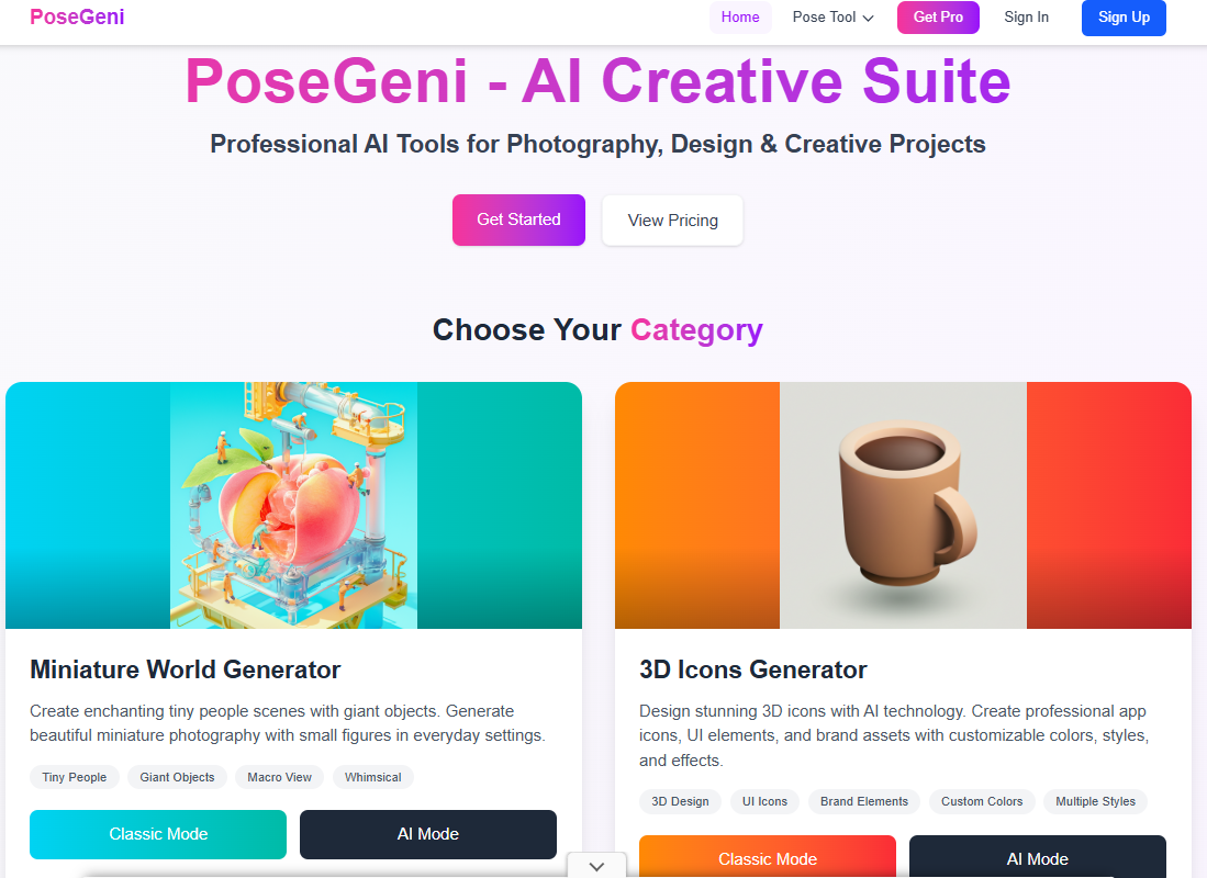 Posegeni- ai pose generator - Tools AI Online | Tools AI Online