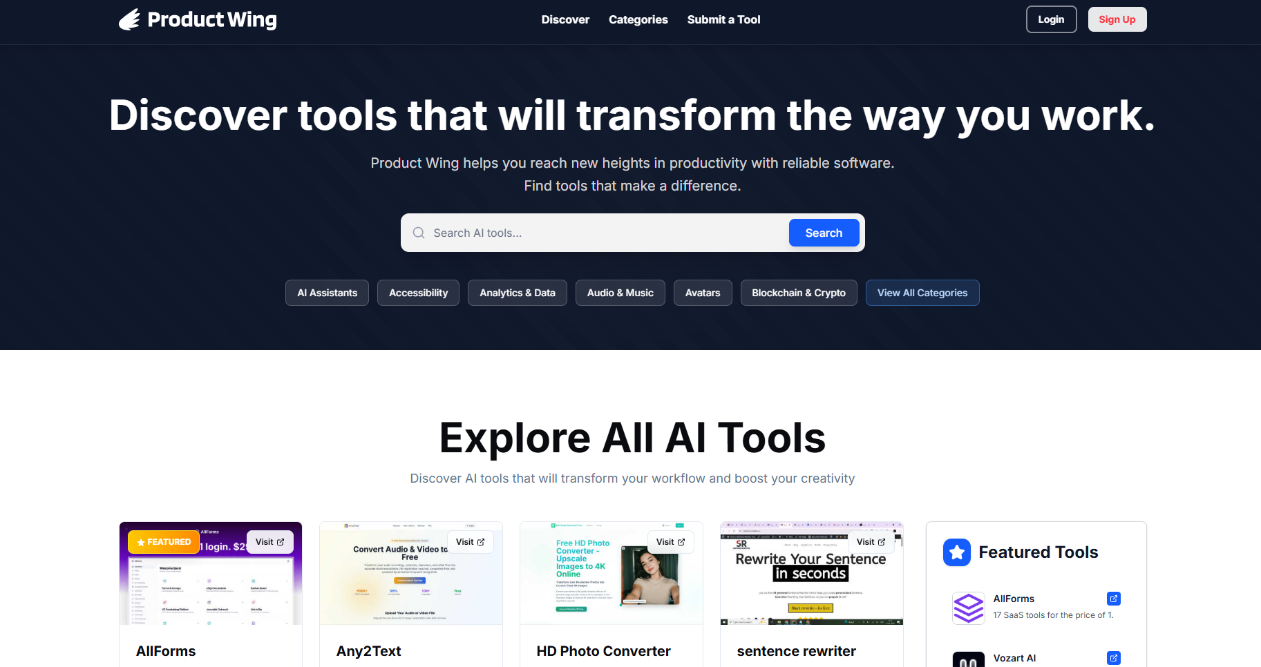 Product Wing - Tools AI Online | Tools AI Online