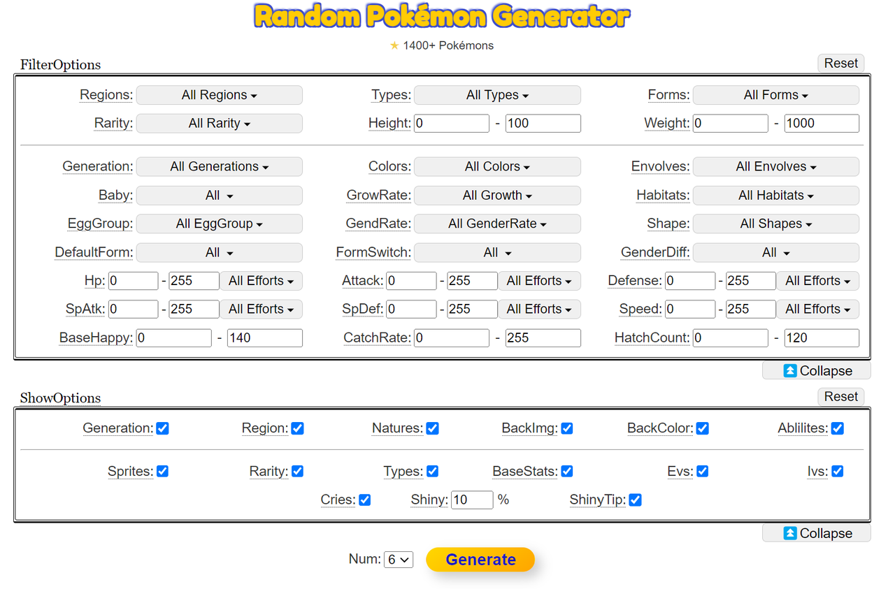 Random pokemon generator - Tools AI Online | Tools AI Online