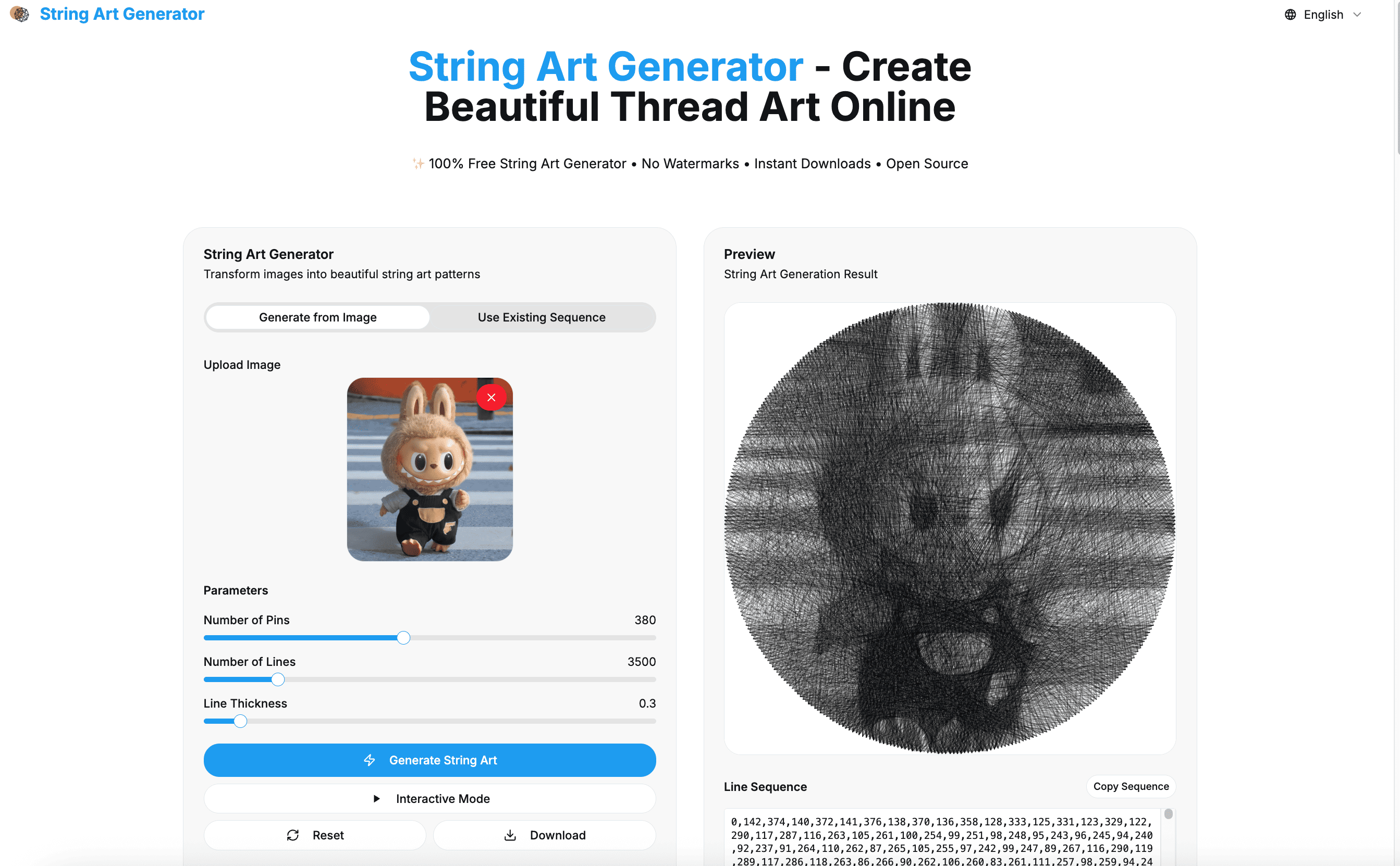 StringArtGenerator - Tools AI Online | Tools AI Online