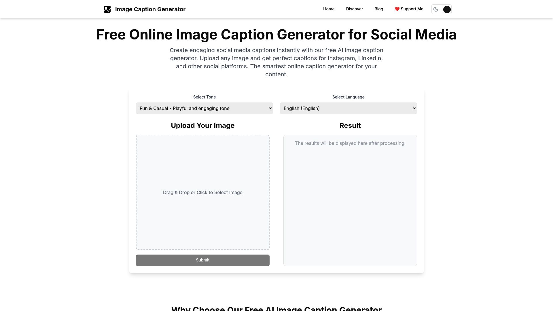 AI Image Caption Generator - Tools AI Online | Tools AI Online