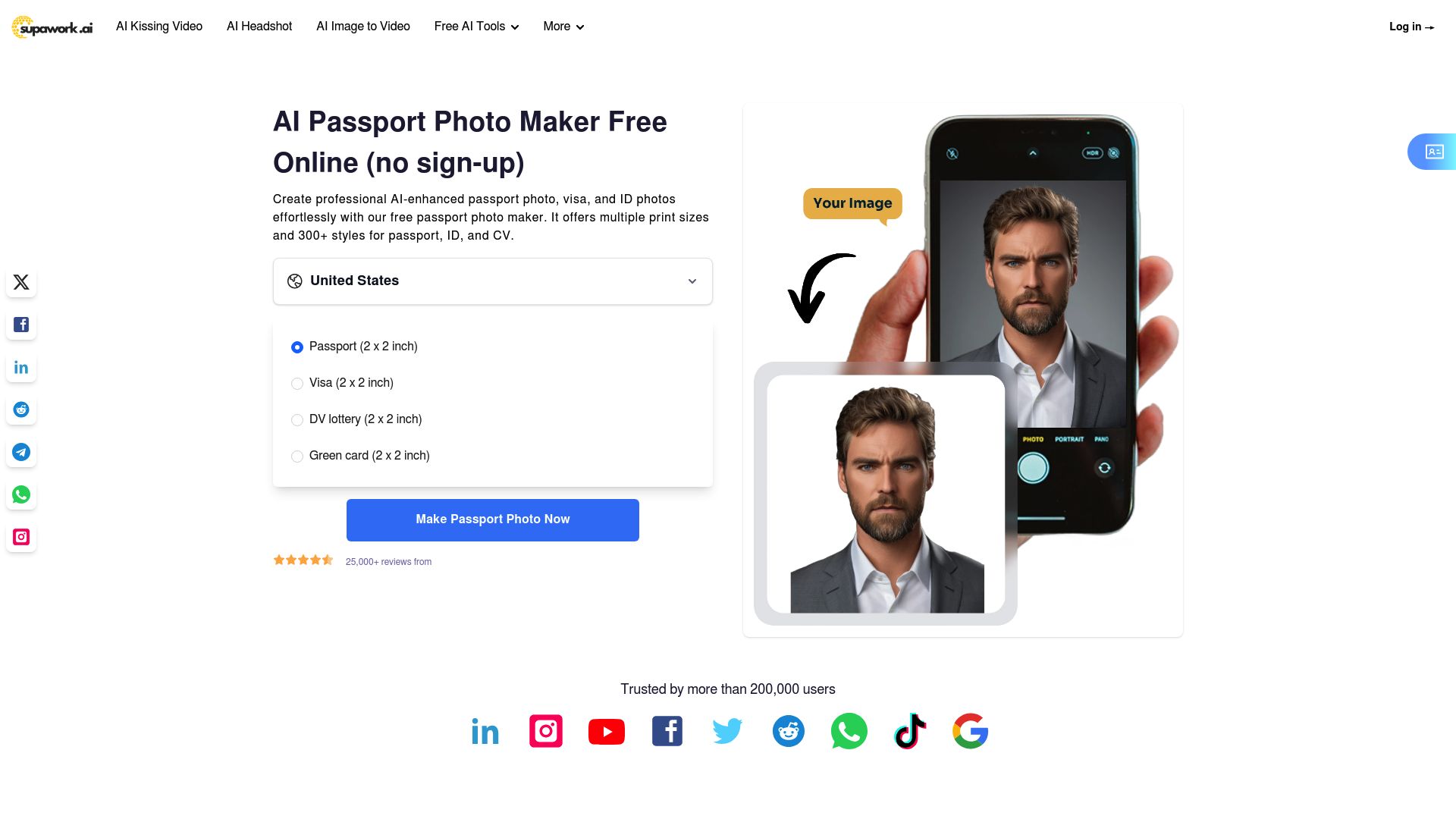 AI Passport Size Photo Maker Free Online | Supawork AI (no sign-up ...