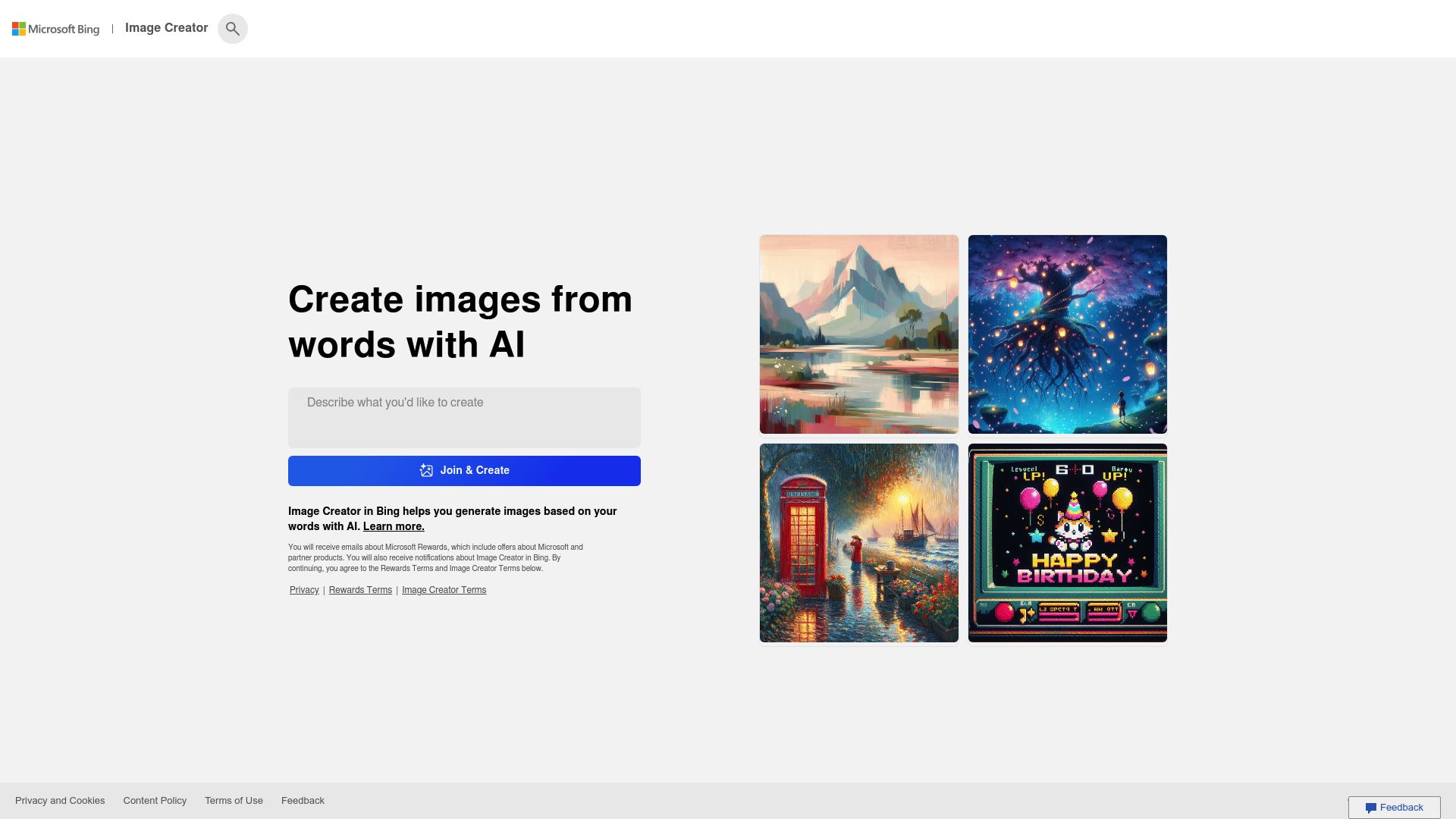 Bing Create - Tools AI Online | Tools AI Online