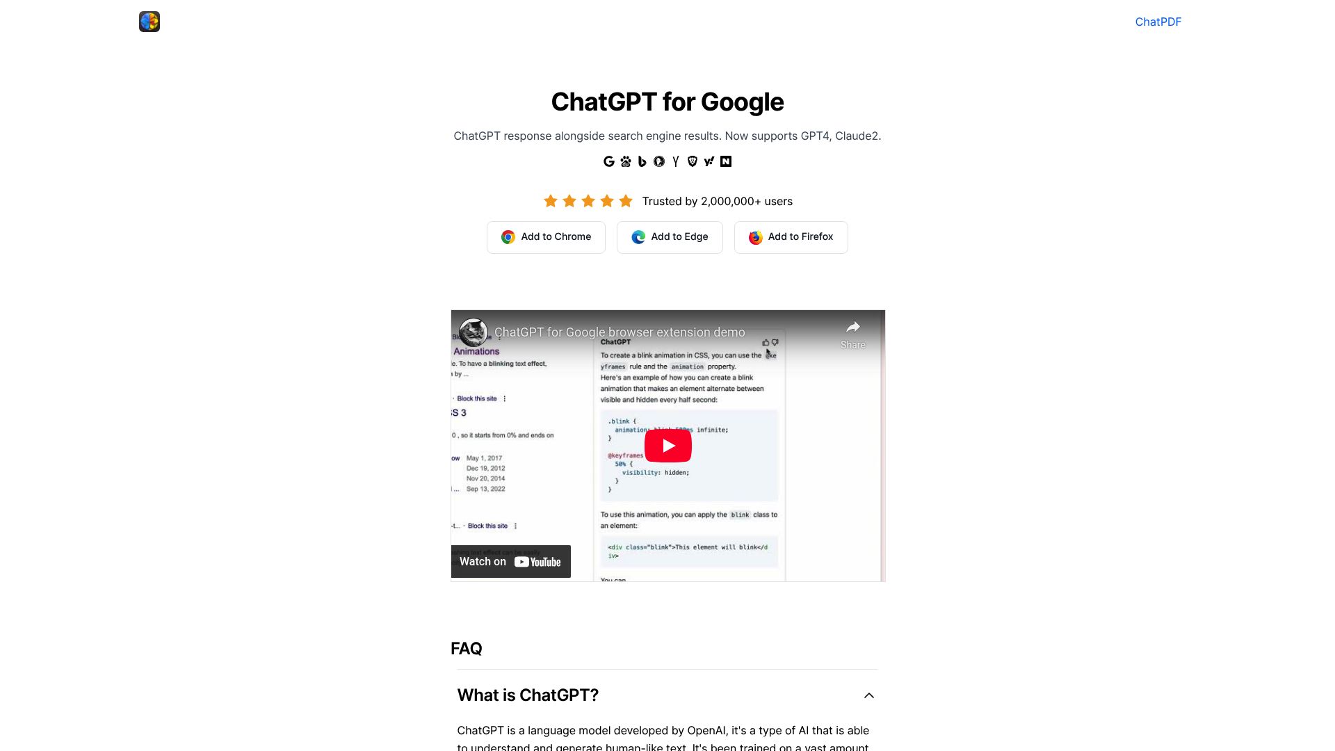 ChatGPT for Google - Tools AI Online | Tools AI Online
