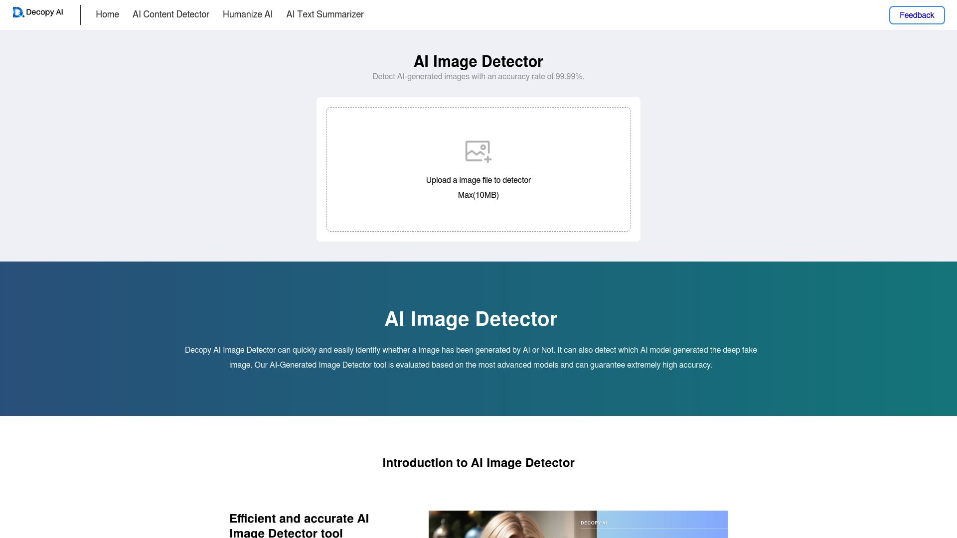 Decopy AI Image Detector - Tools AI Online | Tools AI Online