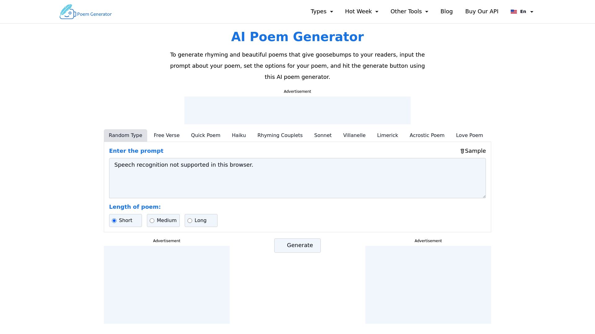 Free AI Poem Maker Online - Tools AI Online | Tools AI Online
