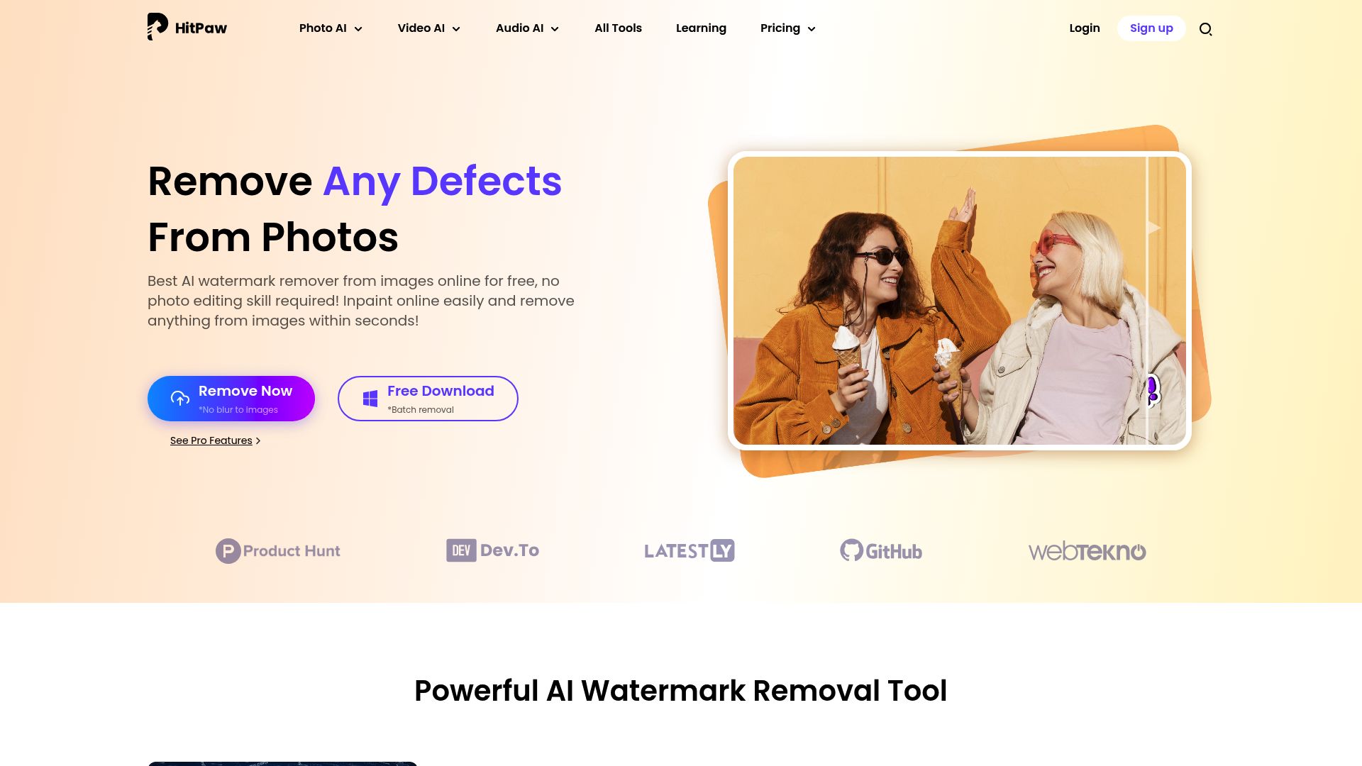 HitPaw Watermark Remover - Tools AI Online | Tools AI Online