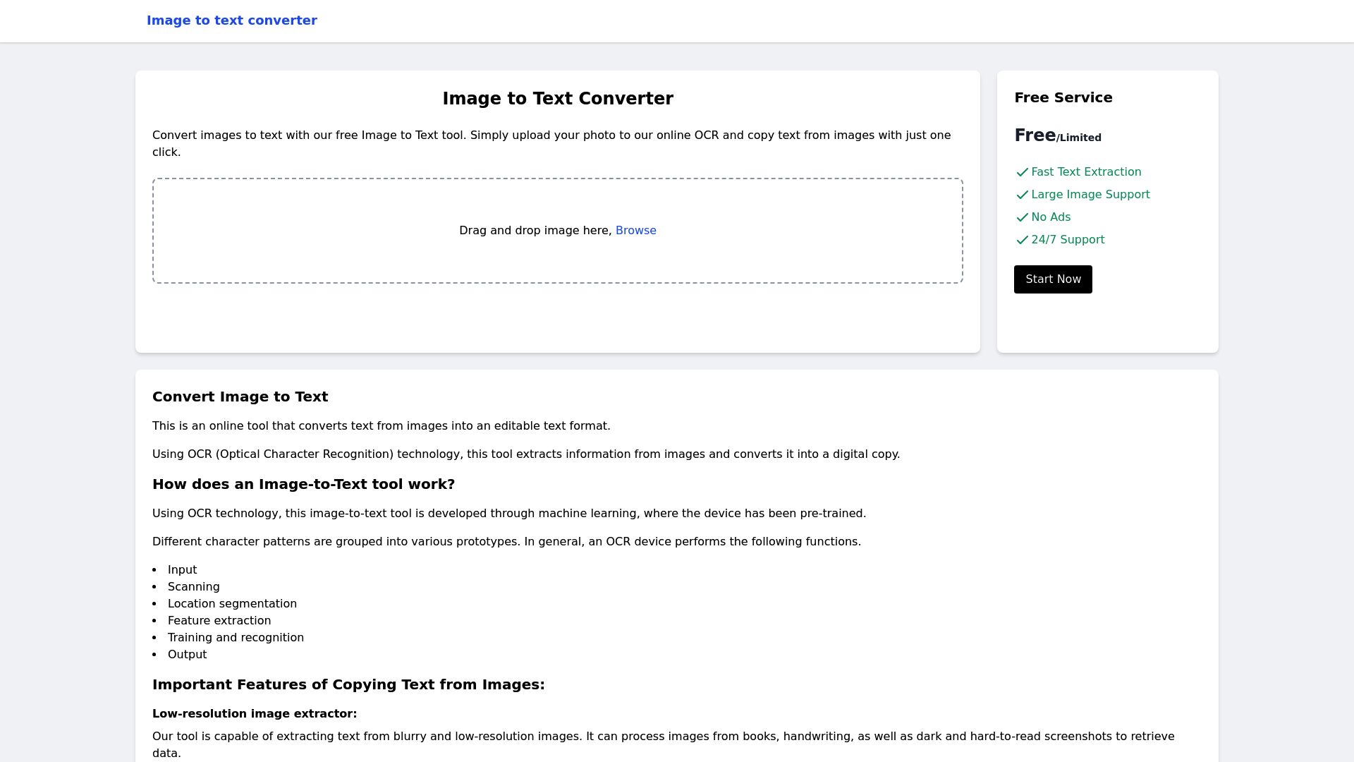 Image to text - Tools AI Online | Tools AI Online