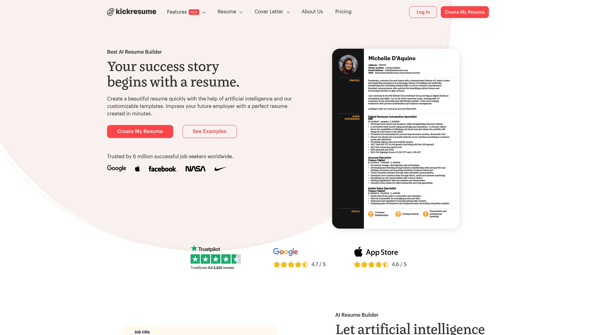 Kickresume - Tools AI Online | Tools AI Online