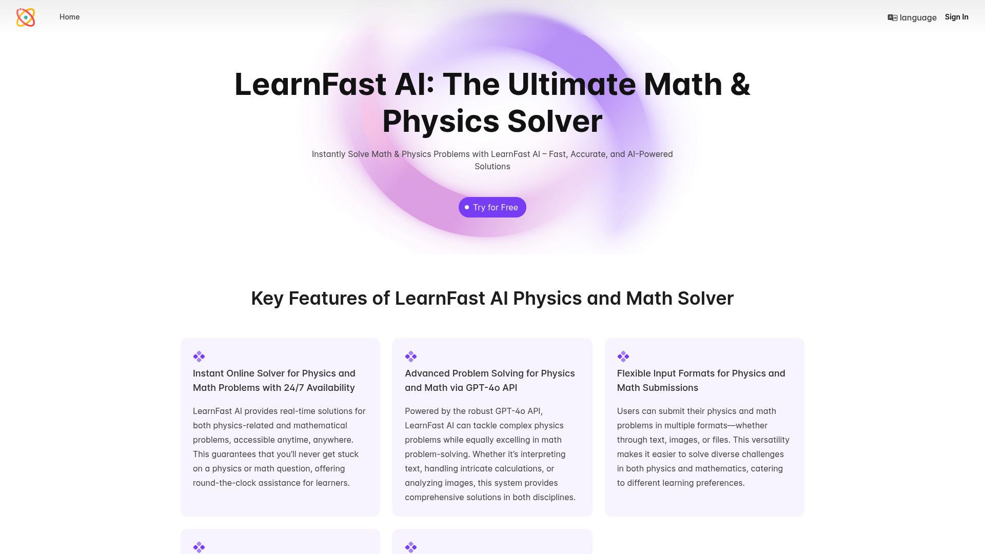 LearnFast AI: Free AI Physics Solver - Tools AI Online | Tools AI Online