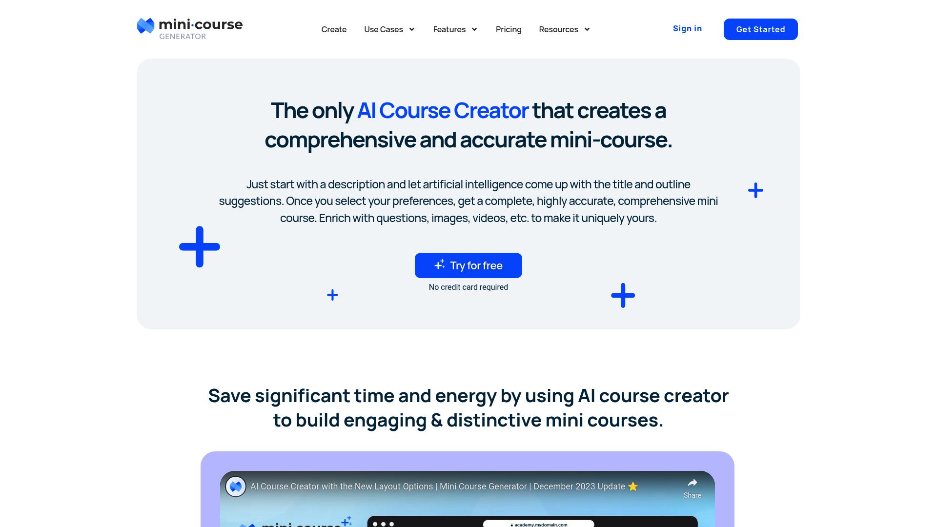 Mini Course Generator - Tools AI Online | Tools AI Online