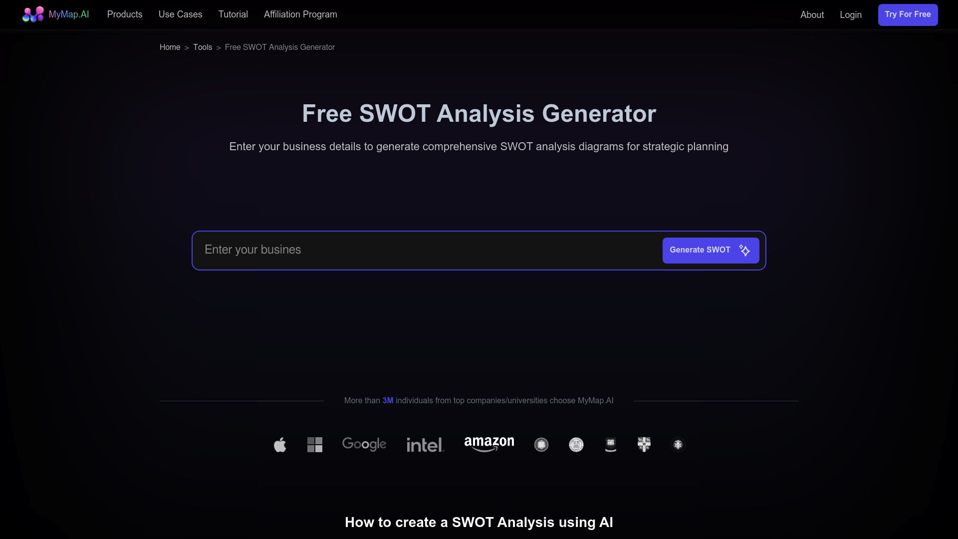 MyMap.AI Swot Analysis Generator - Tools AI Online | Tools AI Online