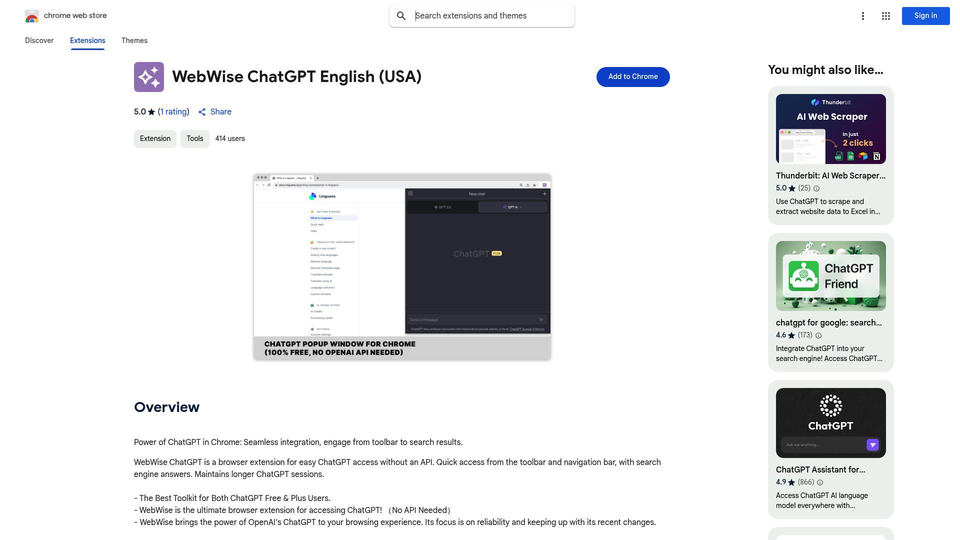 WebWise ChatGPT - Tools AI Online | Tools AI Online